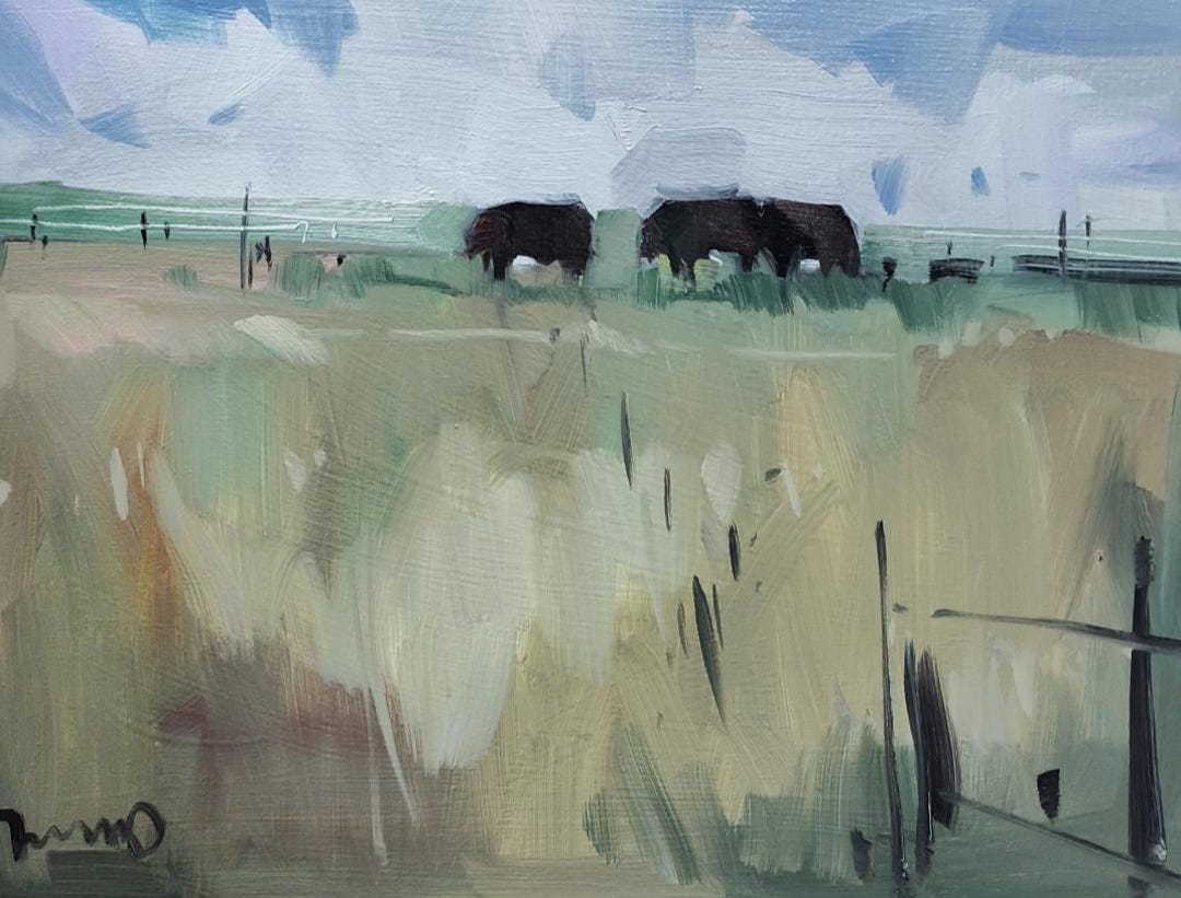 Cattle Ranch Landscape PRINT of Oil Painting by Artist Jose TRUJILLO ...