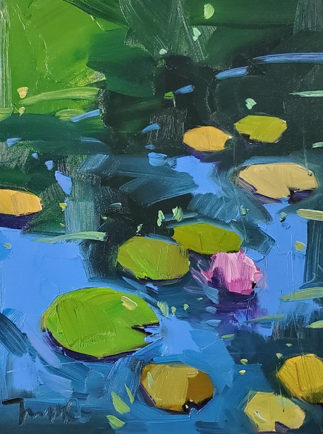 Jose Trujillo Large 16x20" Signed Print Impressionist Pond With Lilly ...