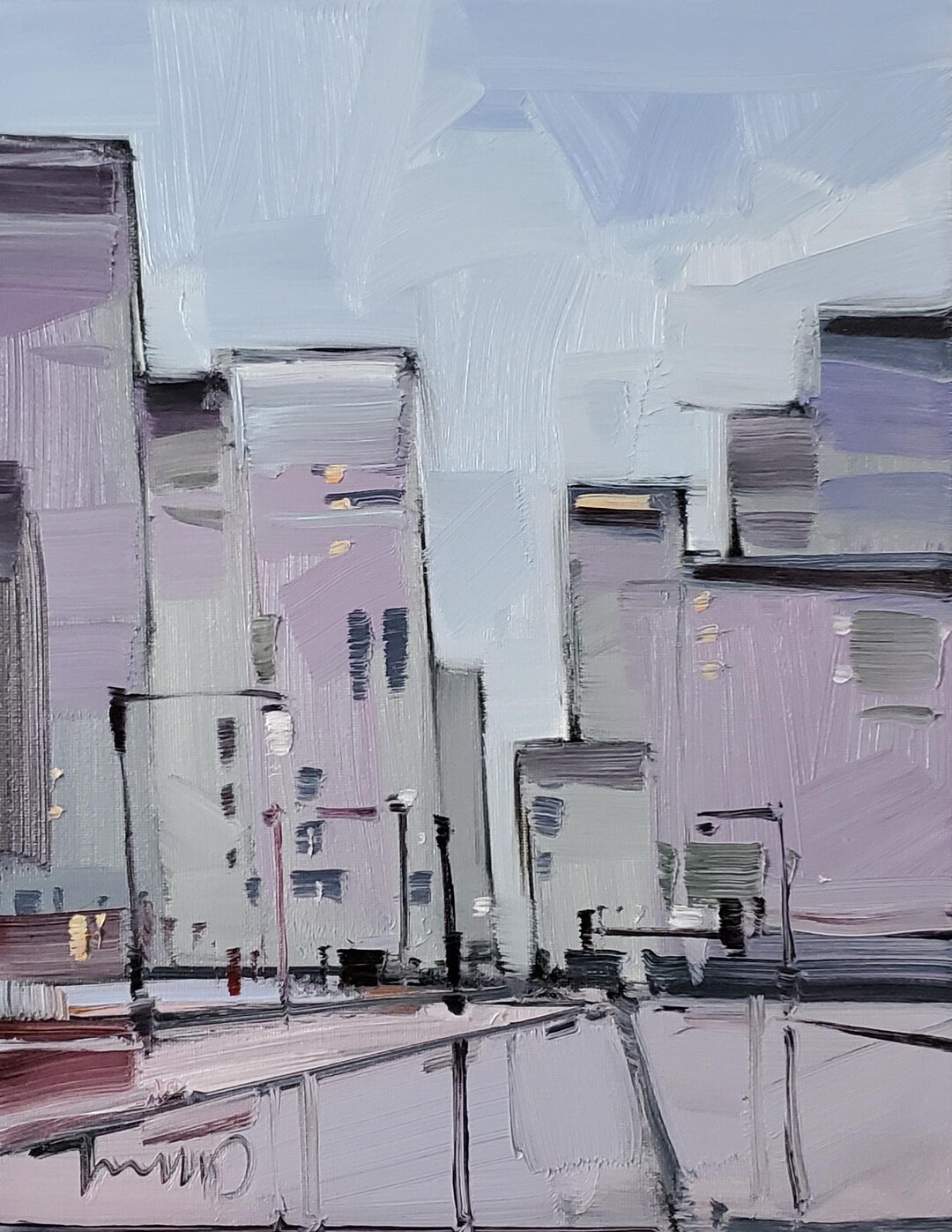 City Buildings Art PRINT by Impressionist Artist Jose Trujillo Neutral ...