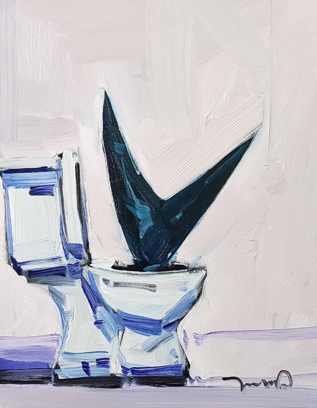 Fish Tail Toilet Art PRINT of Painting by Artist Jose Trujillo 16x20 - Etsy