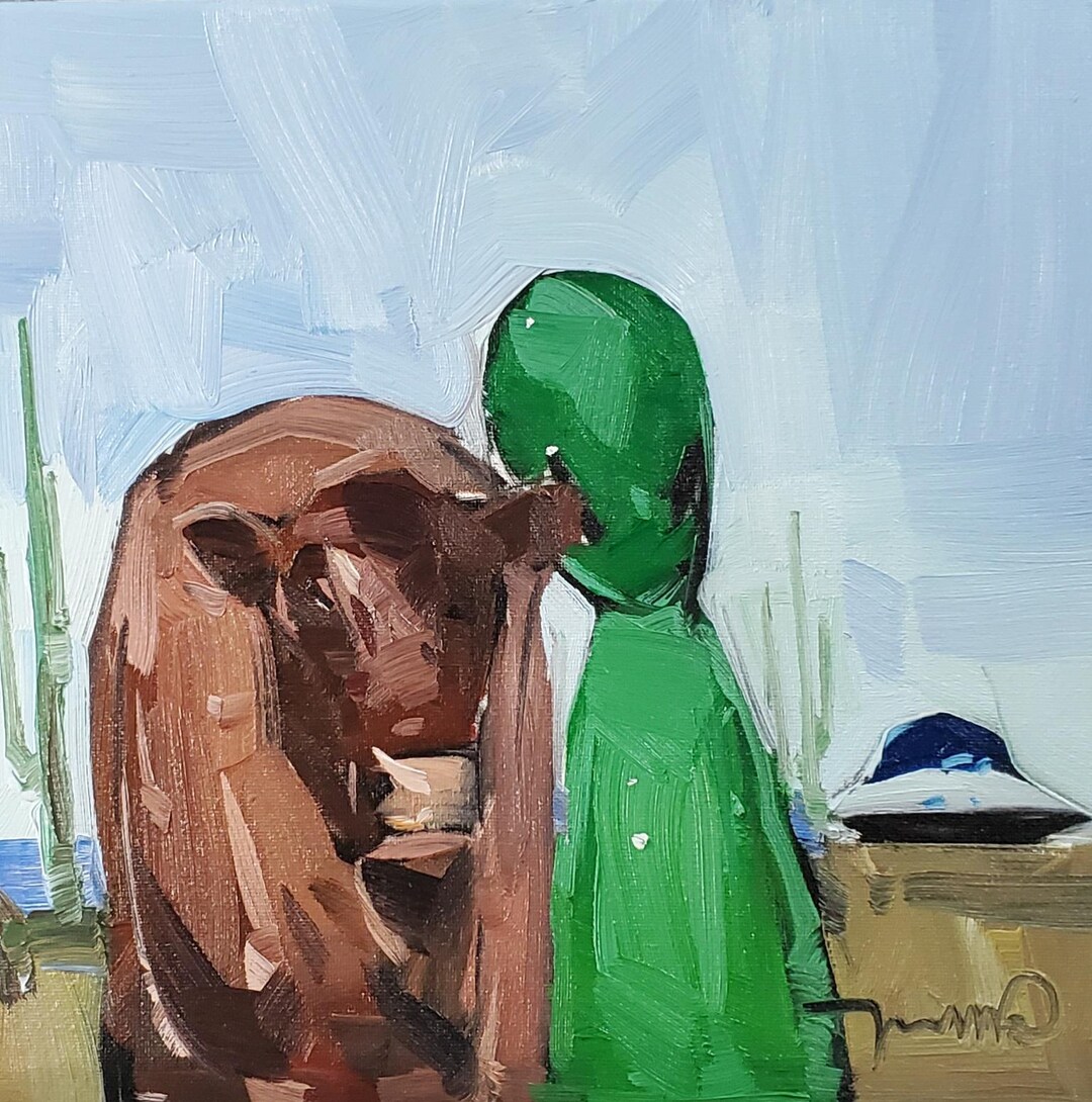 Cow Alien UFO Art PRINT of an Oil Painting by Artist Jose Trujillo - Etsy