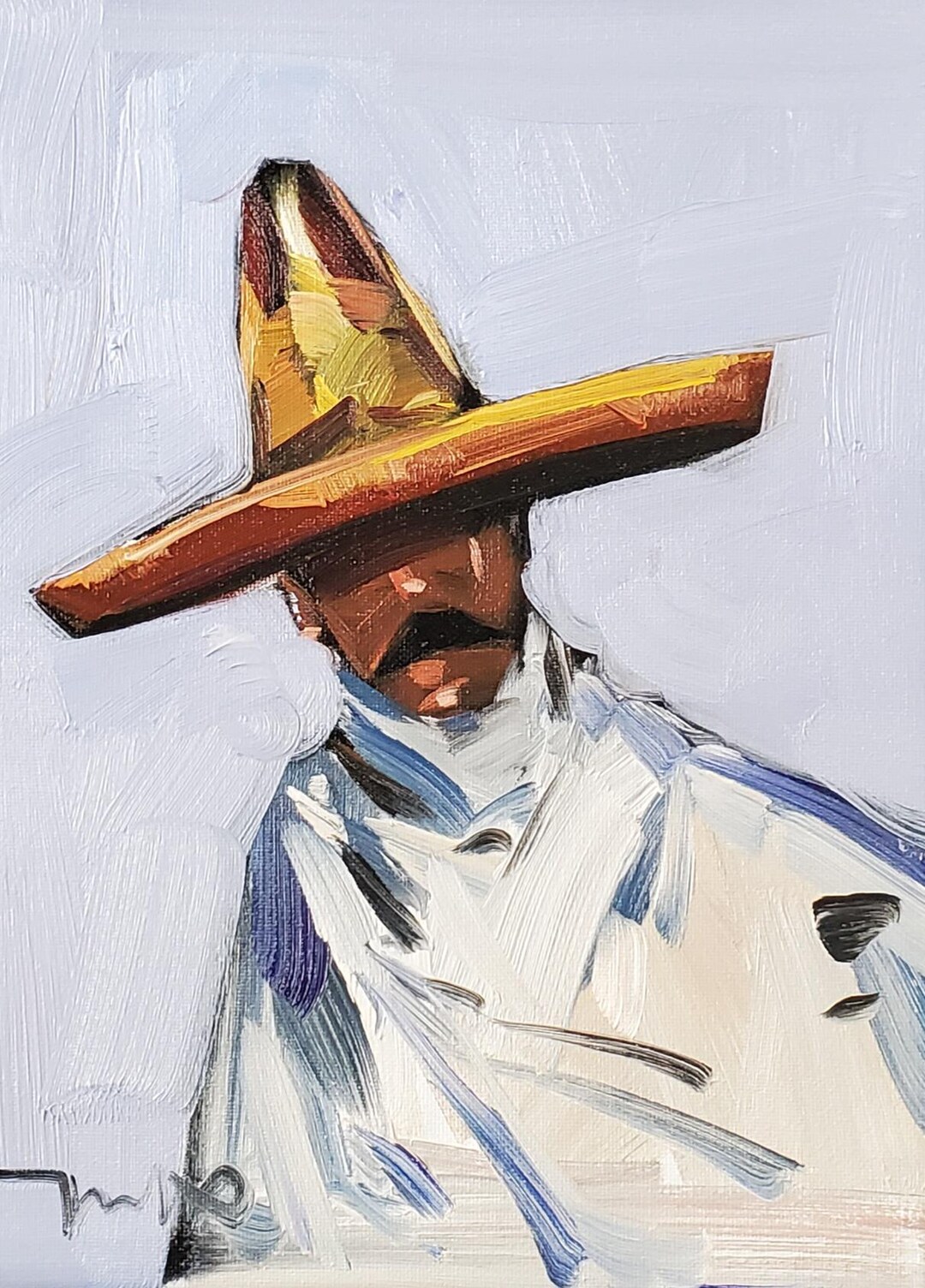 Old Mexican Man Portrait Art PRINT by Impressionist Artist Jose ...