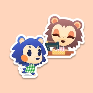 Mabel and Sable Cute Vinyl Sticker - Animal Crossing - Etsy