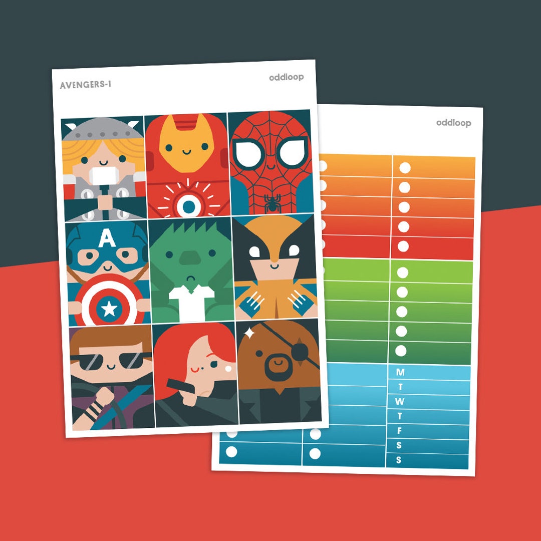 Superheroes V.1 Planner Stickers for Use With Vertical - Etsy
