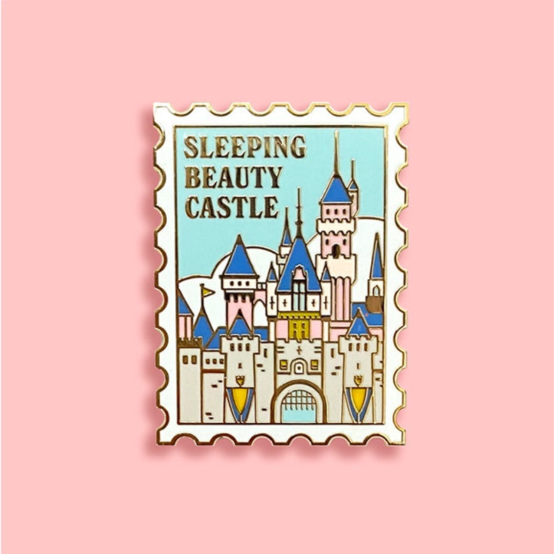Sleeping Beauty Magic Castle Stamp Enamel Pin Cute Pin - Etsy