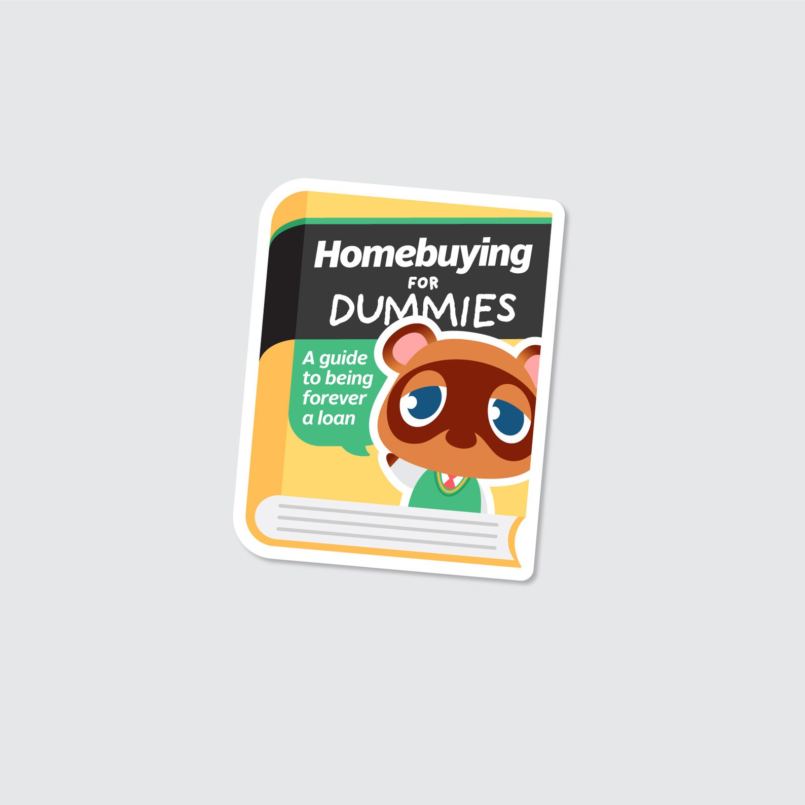 Animal Crossing Vinyl Sticker Lucky Bandaid Tom Nook Book - Etsy