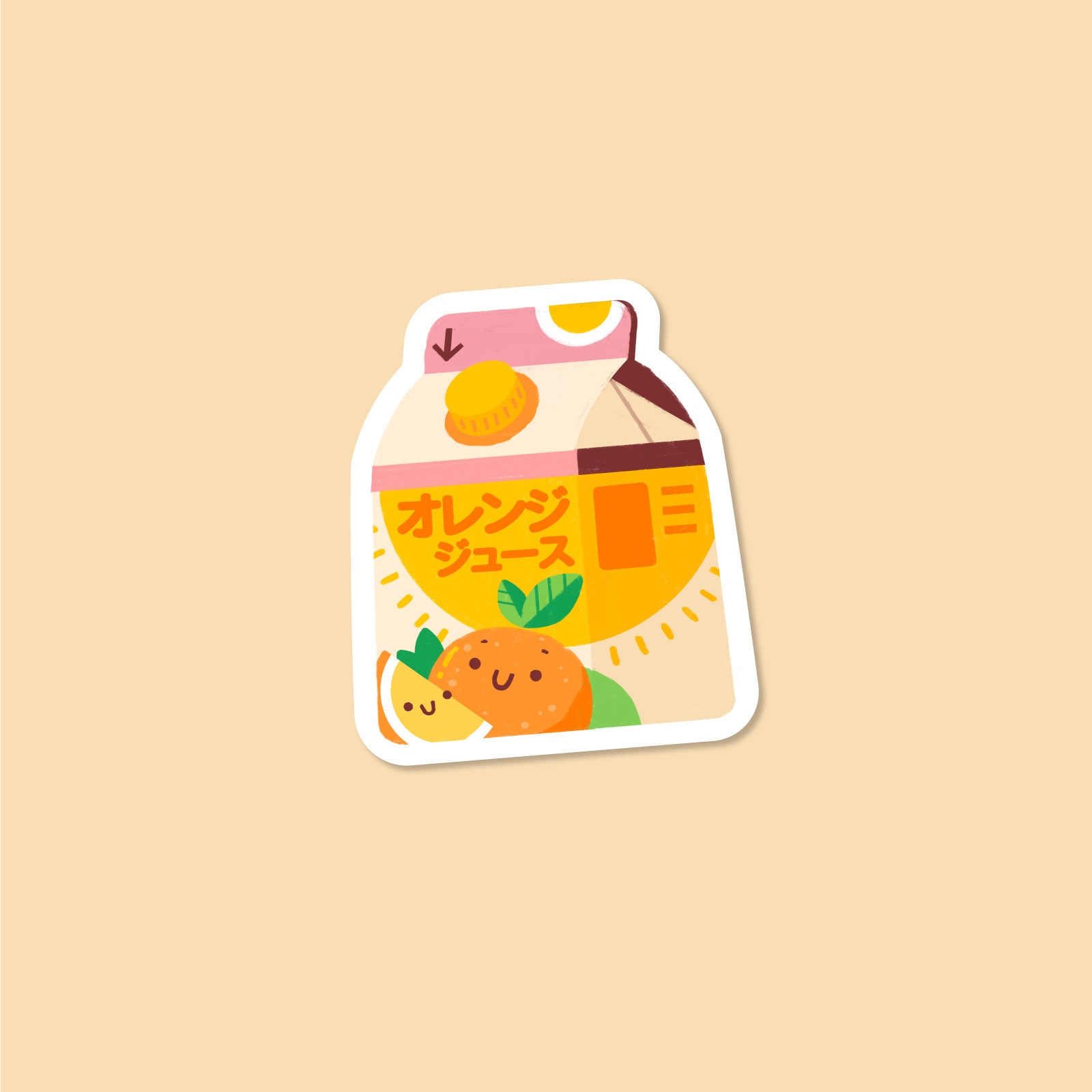Fruit Drinks Cute Vinyl Sticker - Pear Apple Cherry Orange Peach - Etsy