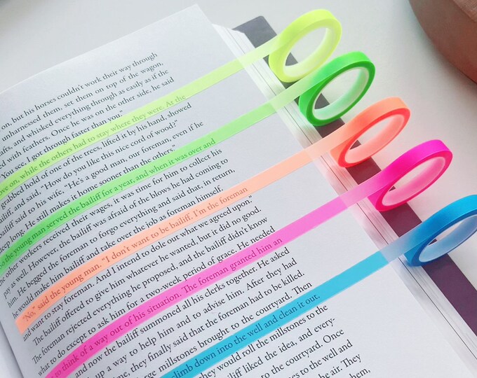 Transparent Highlighter Tape - Set of 5 Neon Colors - 6mm X 5 Meters - Etsy