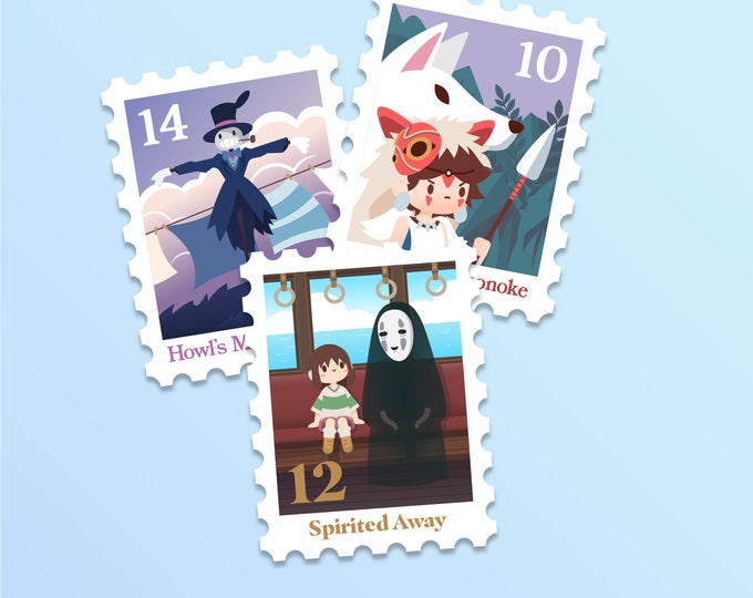 Stamp Vinyl Japanese Anime Sticker - Etsy