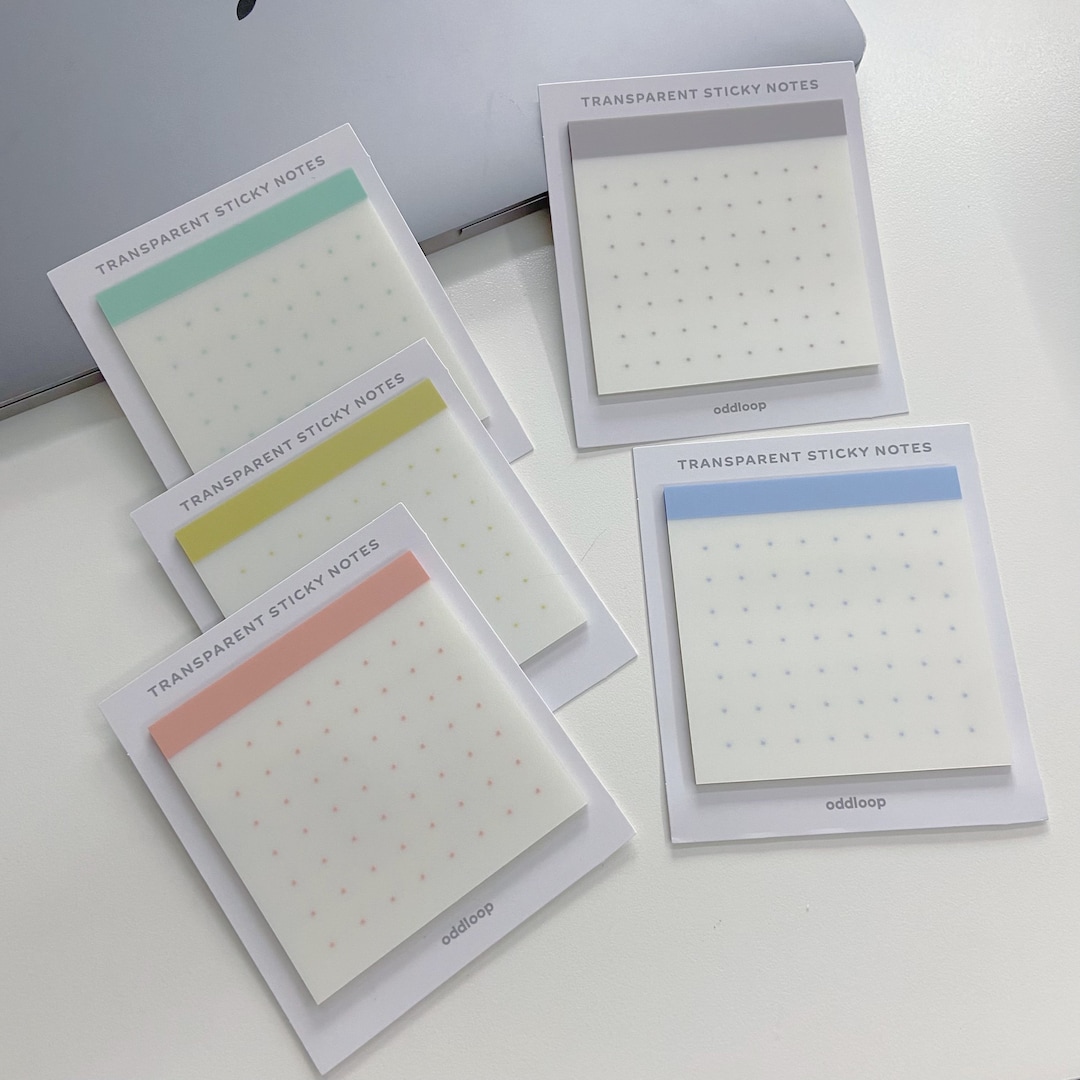 Transparent Sticky Notes - Dot Grid - 50 Sheets - 3"x3" - Etsy
