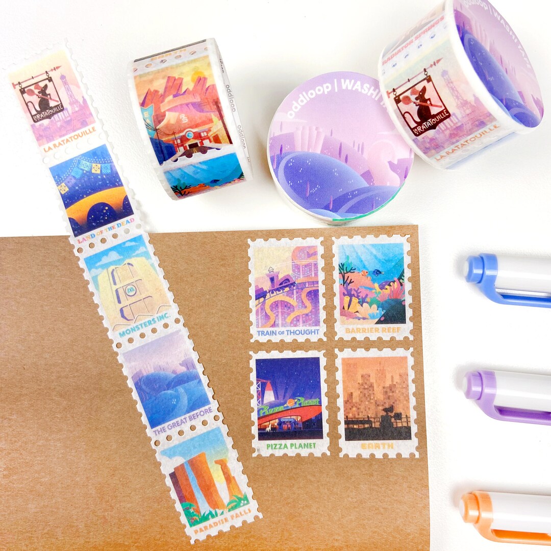Animated Destinations Stamp Washi Tape 25mm X 5m - Etsy