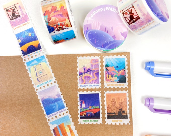 Animated Destinations Stamp Washi Tape 25mm X 5m - Etsy