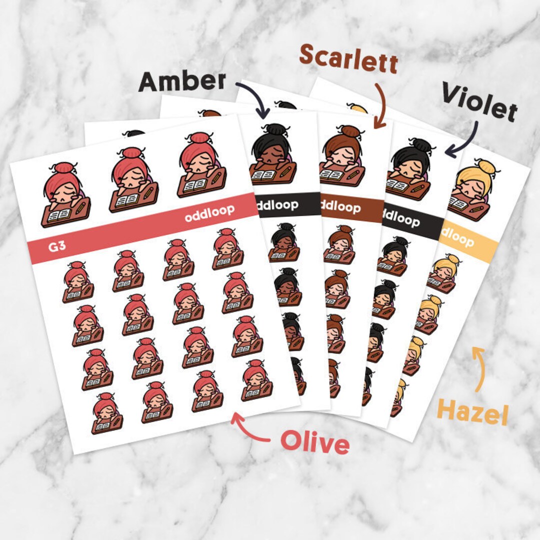 Studying Reading School Homework Cute Kawaii Girl Planner - Etsy UK