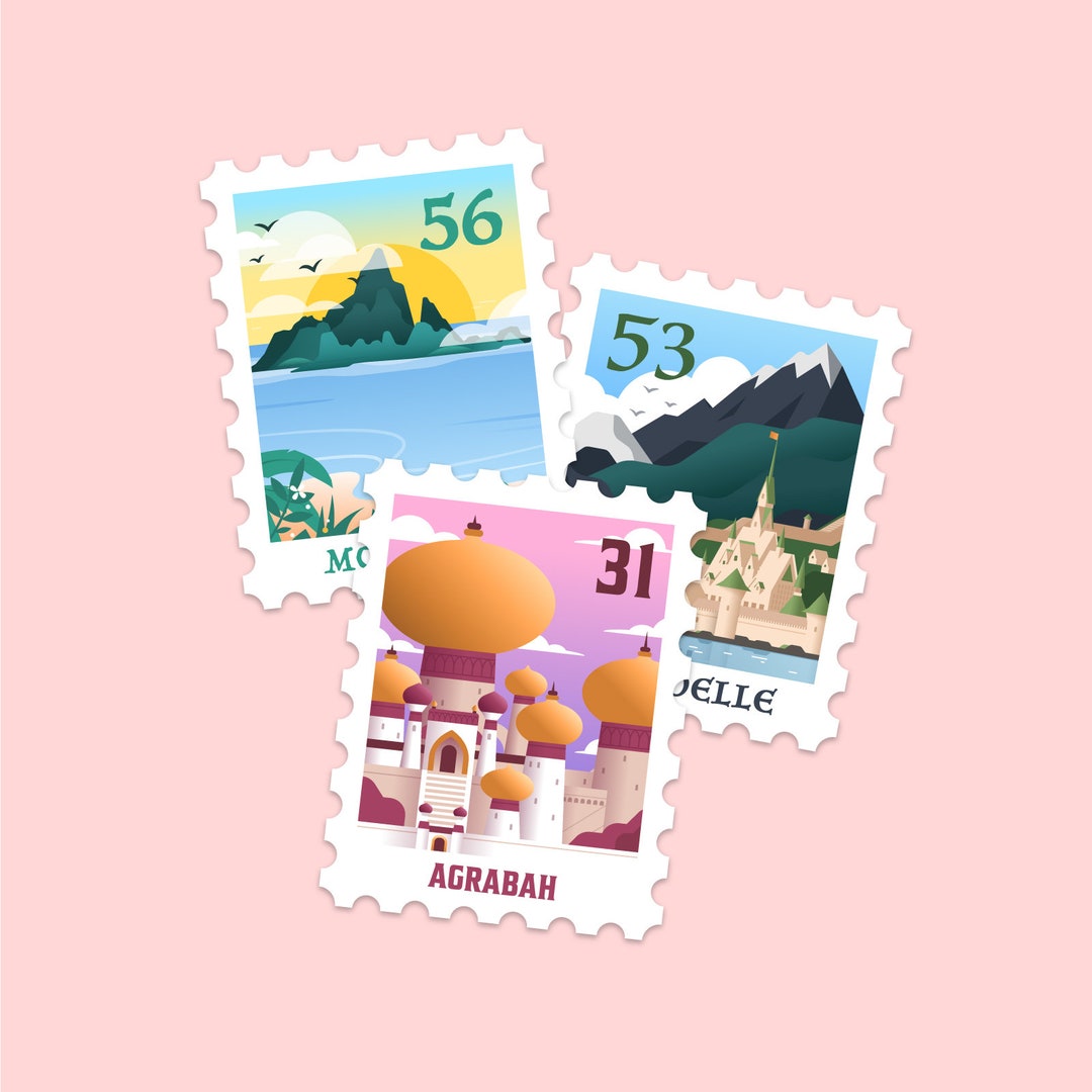 Stamp Vinyl - Fairytale Destinations Sticker - Vintage Travel Style - Etsy