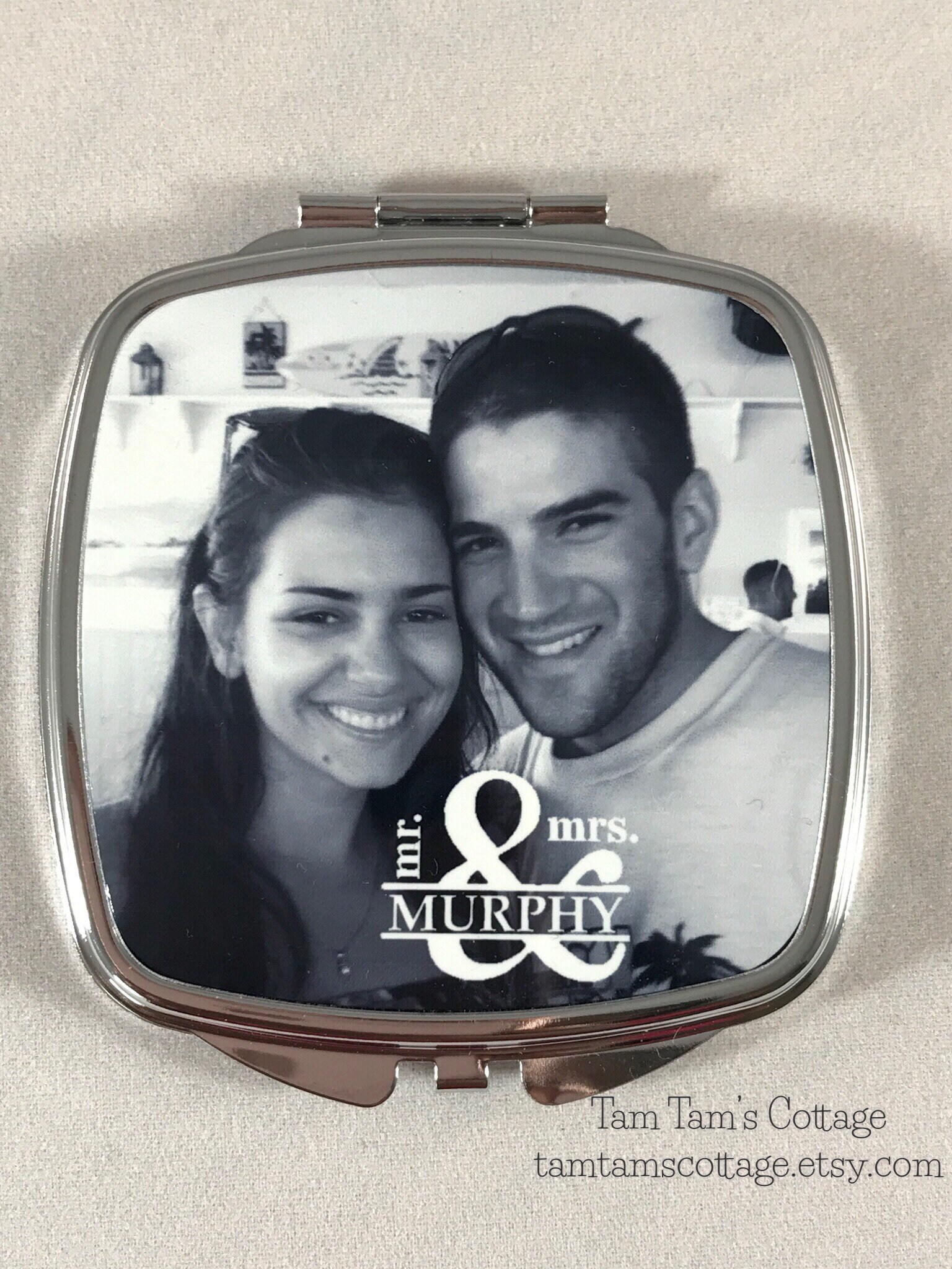 Couples Photo Mirrors Personalized Compact Mirror Square | Etsy