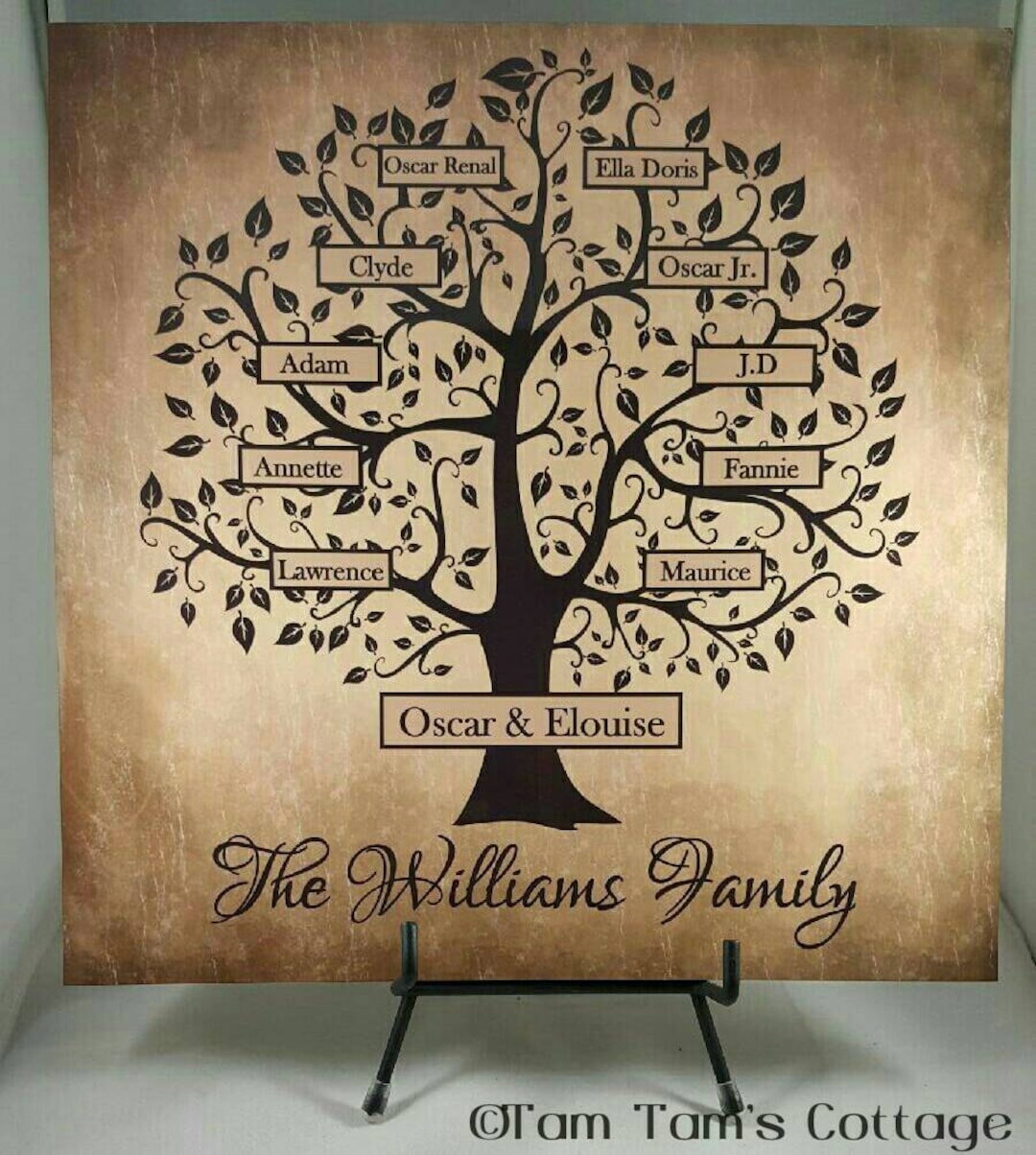 Custom Family Tree Sign - Family Tree Tile - Personalized Family Tree ...