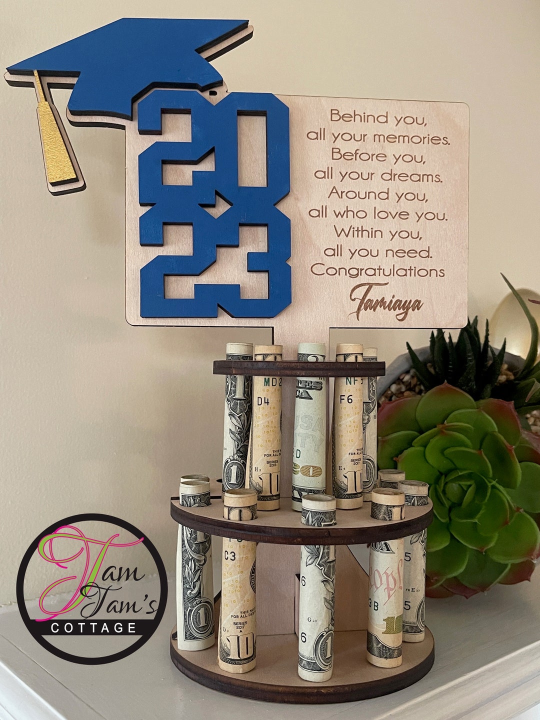 Graduation Money Tree Wood Holder Personalized Graduation Gifts for Him ...