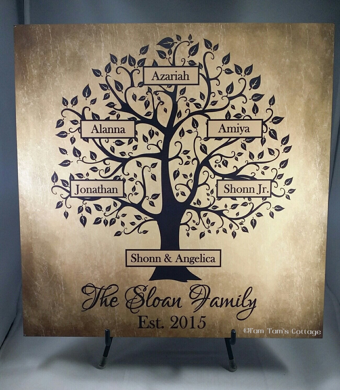 Custom Family Tree Sign - Family Tree Tile - Personalized Family Tree ...