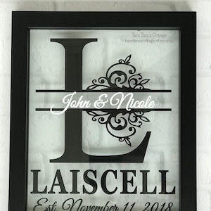 Personalized Floating Frame Split Letter, Wedding Gift, Anniversary Gift, Rustic Wedding ...