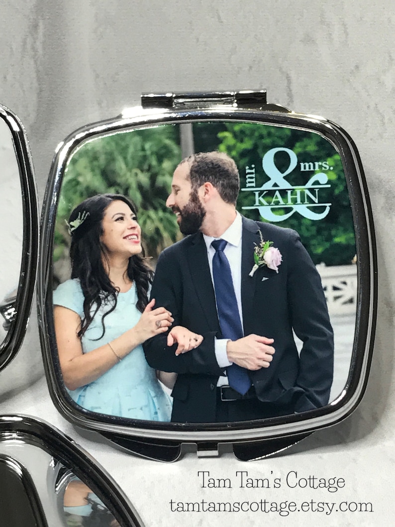 Couples Photo Mirrors - Personalized Compact Mirror Square - Custom ...