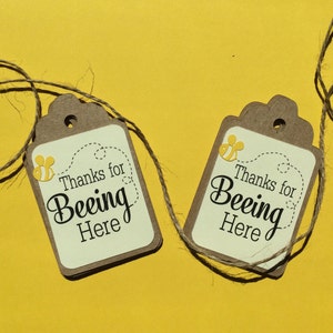 Thanks for Beeing Here Favor Tags Set of 12 Bee Gift Tags - Etsy