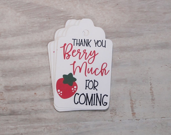 Thank You Berry Much Favor Tags, Set of 12 Strawberry Gift Tags - Etsy
