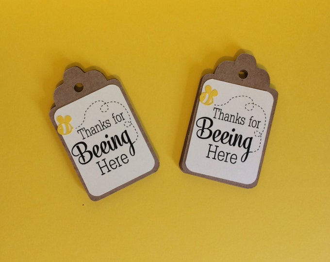 Thanks for Beeing Here Favor Tags, Set of 12 Bee Gift Tags - Etsy