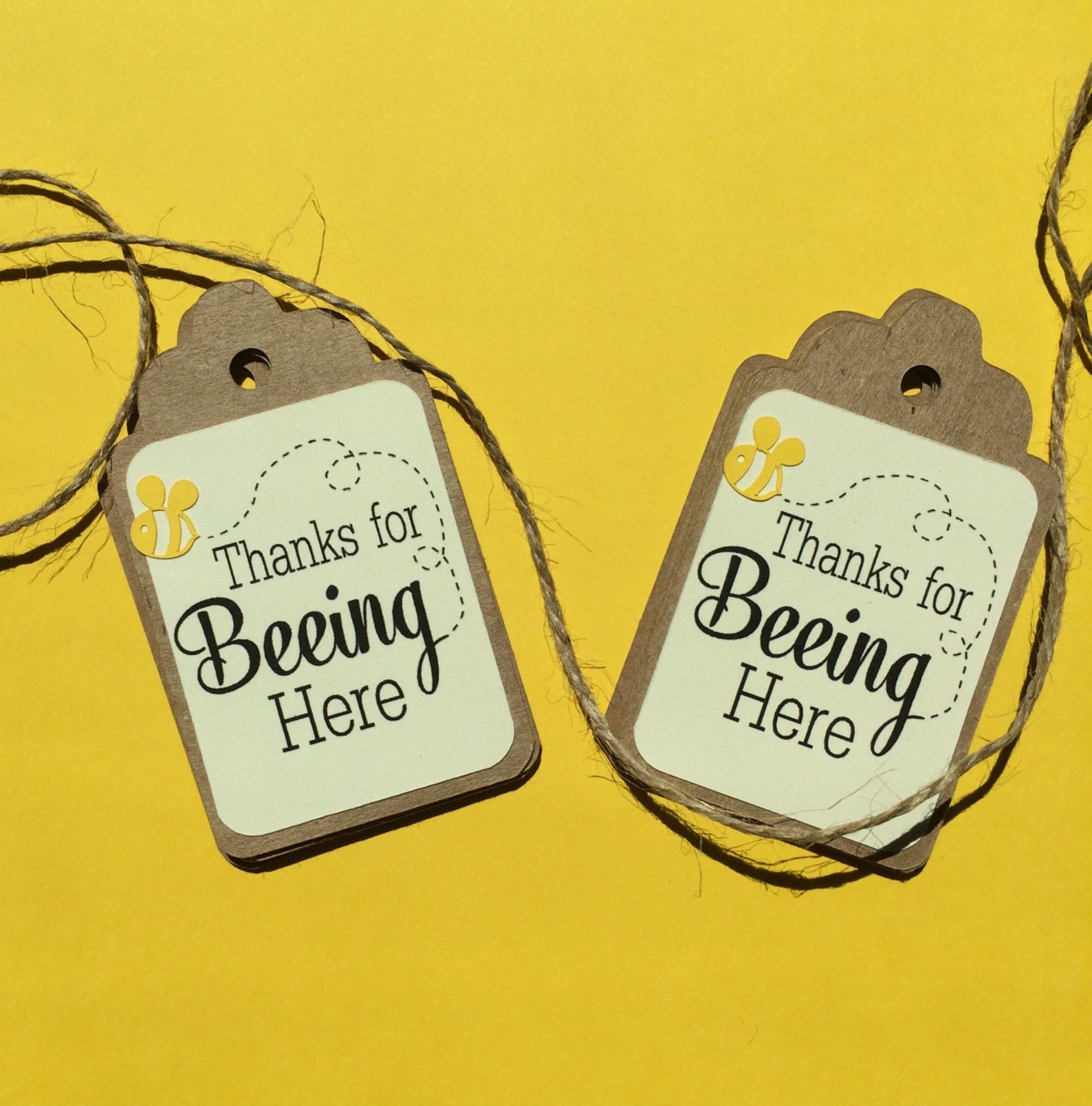 Thanks for Beeing Here Favor Tags Set of 12 Bee Gift Tags - Etsy
