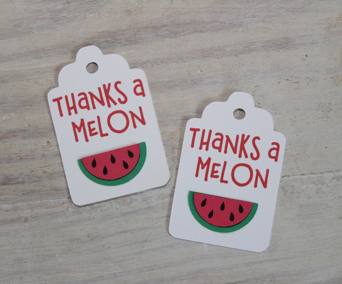 Thanks a Melon Favor Tags Set of 12 Watermelon Gift Tags One | Etsy