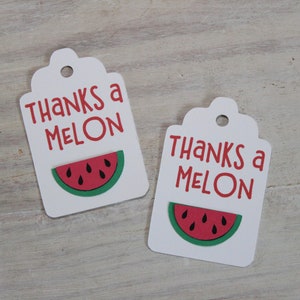 Thanks a Melon Favor Tags Set of 12 Watermelon Gift Tags One | Etsy