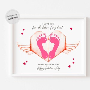 Valentine Heart Footprint Template Bottom of My Heart Poem Love Baby ...