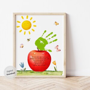 Back to School Poem Handprint Apple School Handprint Art 1st First Day ...