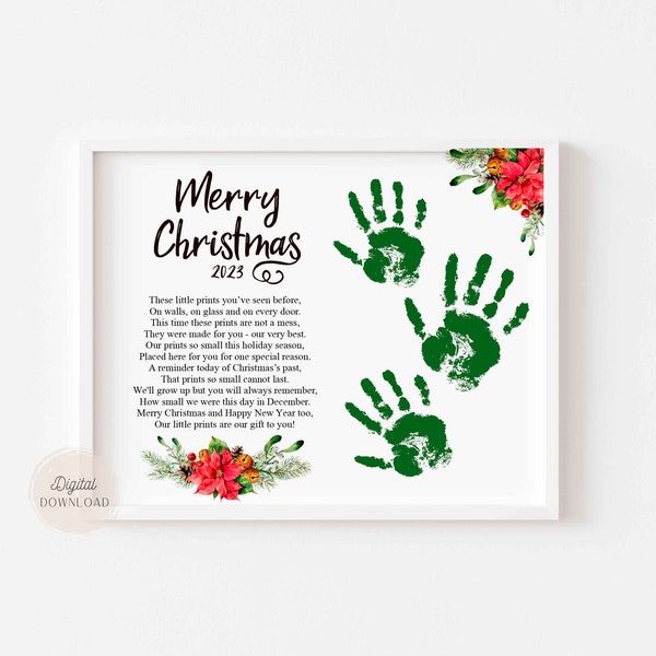 Christmas Handprint Art - Etsy