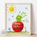 School Apple Handprint Art 1st First Day of School Handprint - Etsy