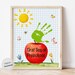 Back to School Apple Keepsake Handprint Art 1st First Day of Preschool ...