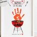 King of Grill Dad Fathers Day Gifts Handprint Art for Daddy - Etsy
