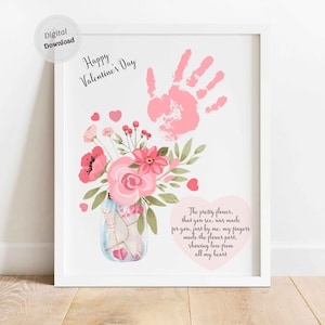 Printable Valentine Handprint Poem Baby Handprint Art for Mom Grandma ...