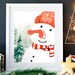 Snowman Carrot Nose Footprint Art Craft Memory Printable Templet ...