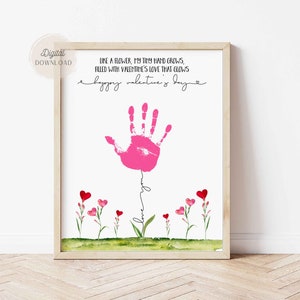 Handprint Valentine Poem Happy Valentines Day Hands Flowers Handprint ...