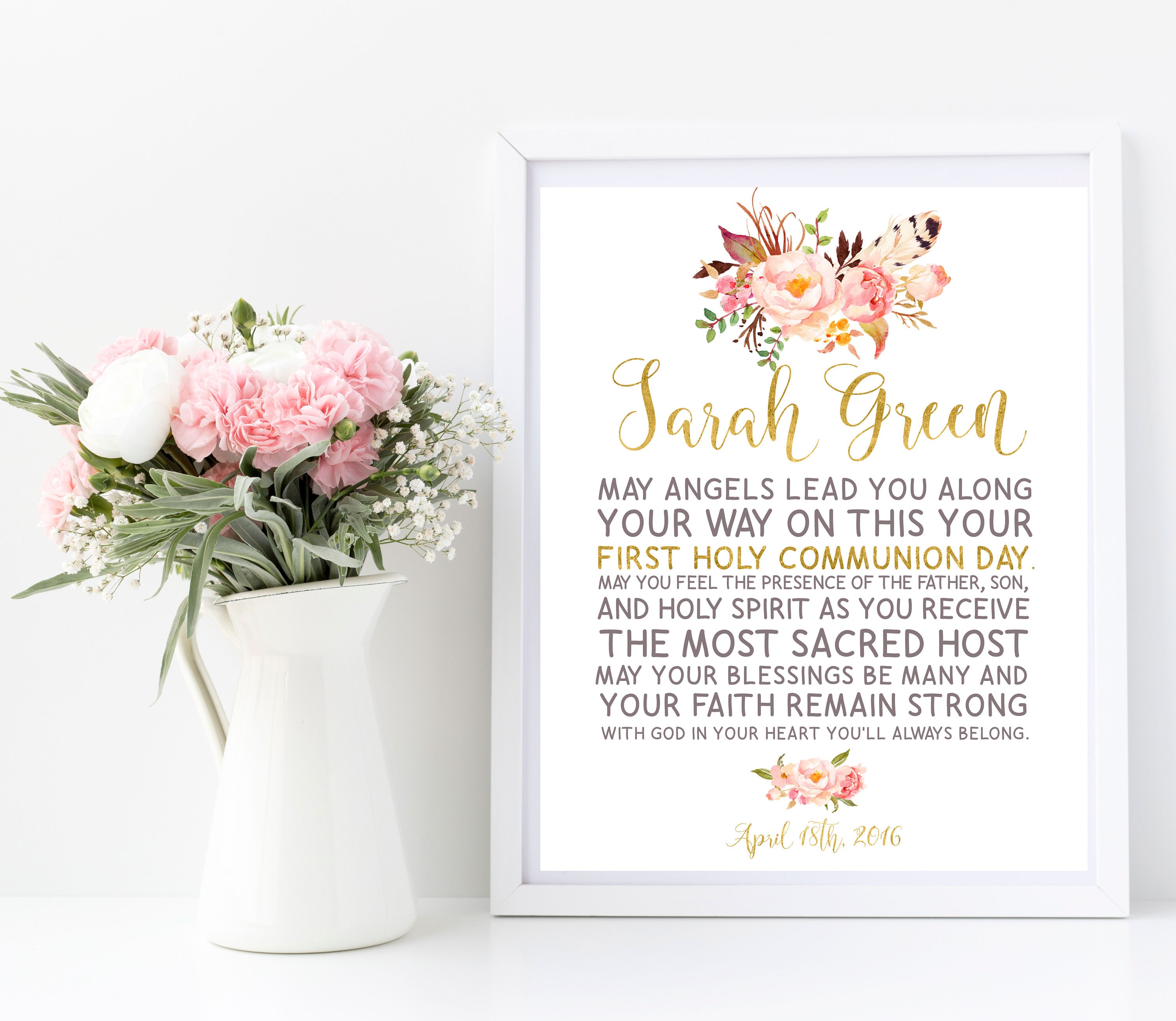 Printable First Holy Communion Girl Communion Poem Sign May - Etsy