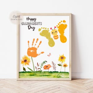 First Grandparents Day Footprint and Handprint Art, Handprint Crafts ...
