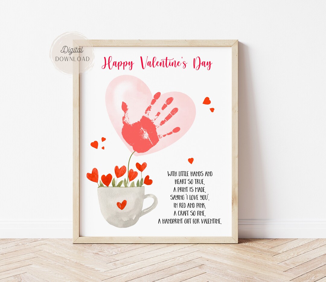 Valentine Handprint Poem Valentine Heart Handprint Art Valentine ...