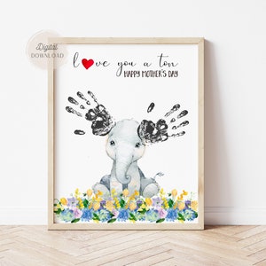 Handprint Art for Mother's Day, Love You a Ton, Mothers Day Crafts ...