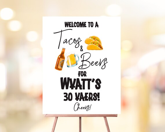 Welcome Beer Birthday Party Decoration Tacos and Beers for 30 | Etsy