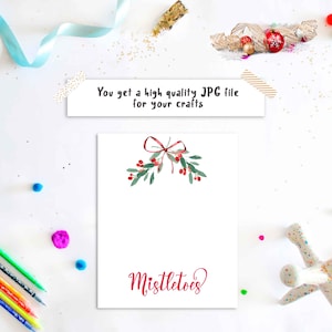 Mistletoes Mistle-toes Footprint Art Craft Printable Templet Christmas ...