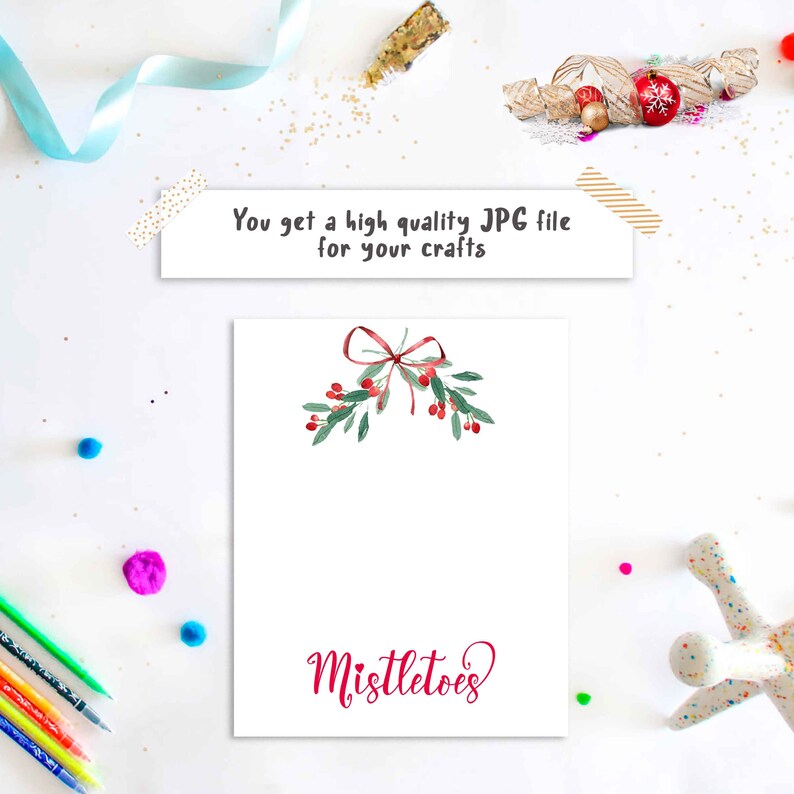 Mistletoes Mistle-toes Footprint Art Craft Printable Templet - Etsy