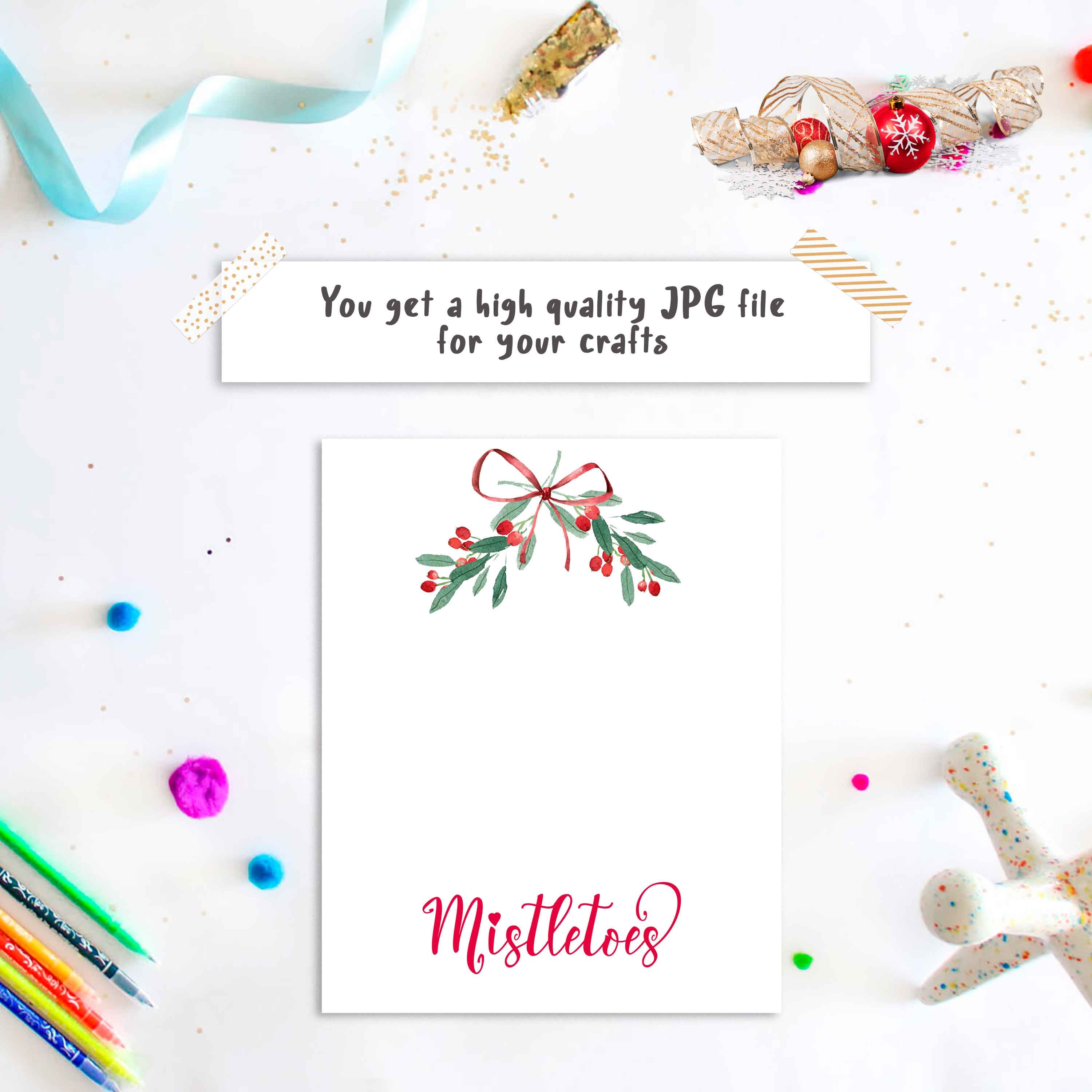 Mistletoes Mistle-toes Footprint Art Craft Printable Templet - Etsy