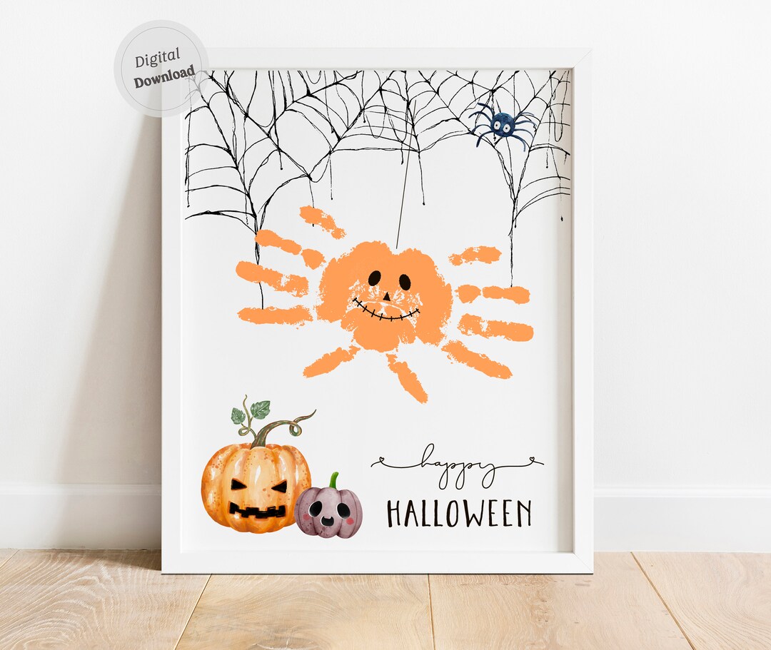 Spider Halloween Handprint Art / Printable Download Halloween DIY Craft ...