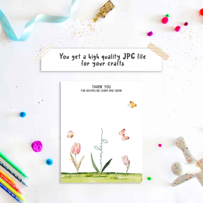 Thank You for Helping Me Learn and Grow Handprint With Name - Etsy