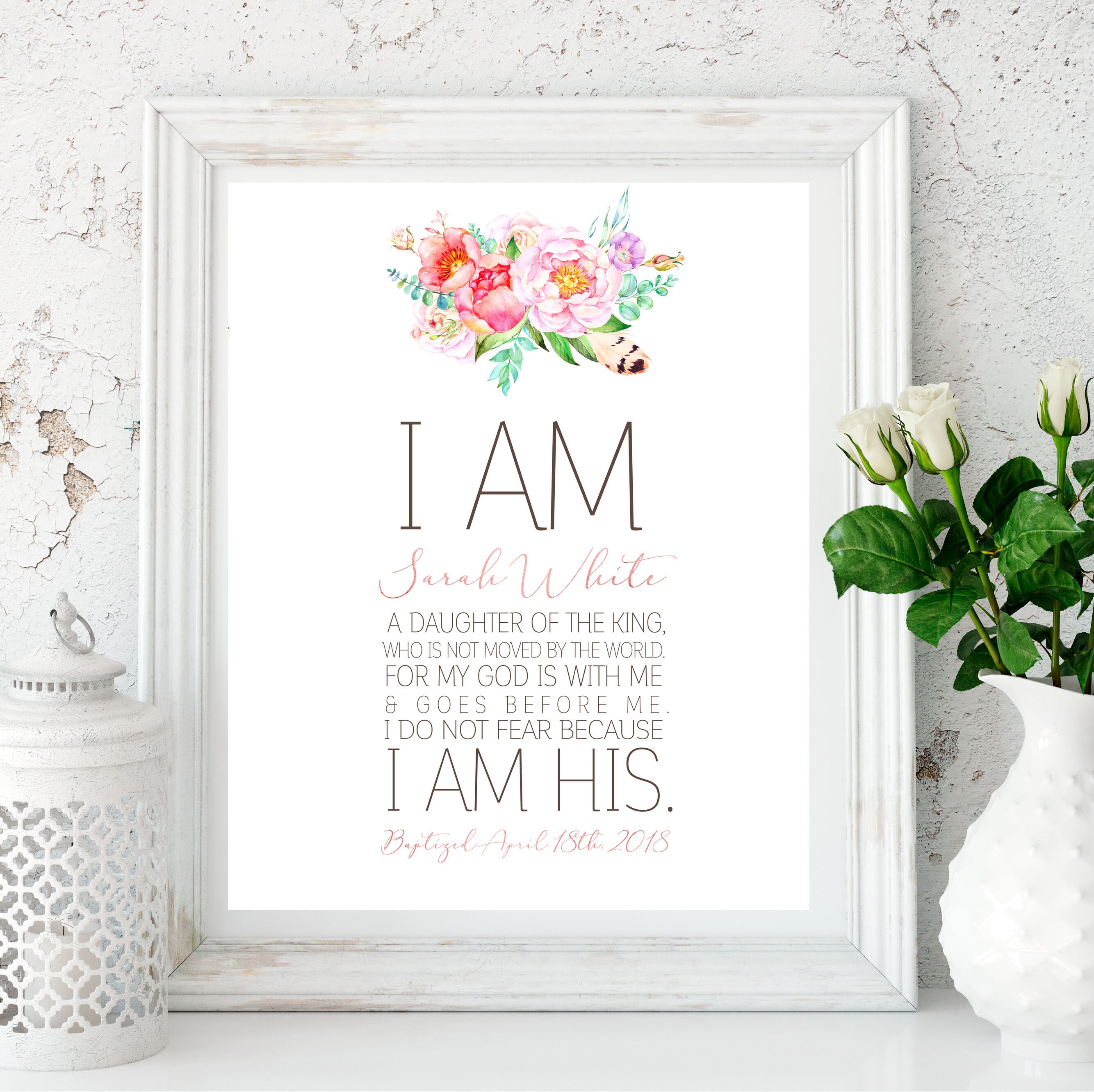 Daughter of A King Print Goddaughter Gift Irish Blessing First - Etsy ...